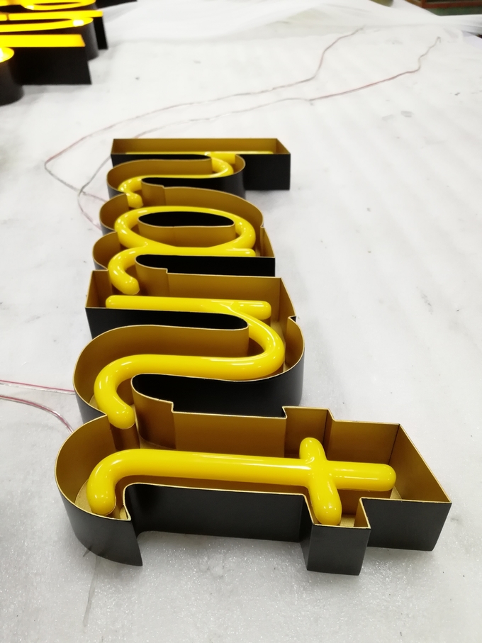 Wall Mounted Faux Neon Channel Letter Signs 8mm Purple / White