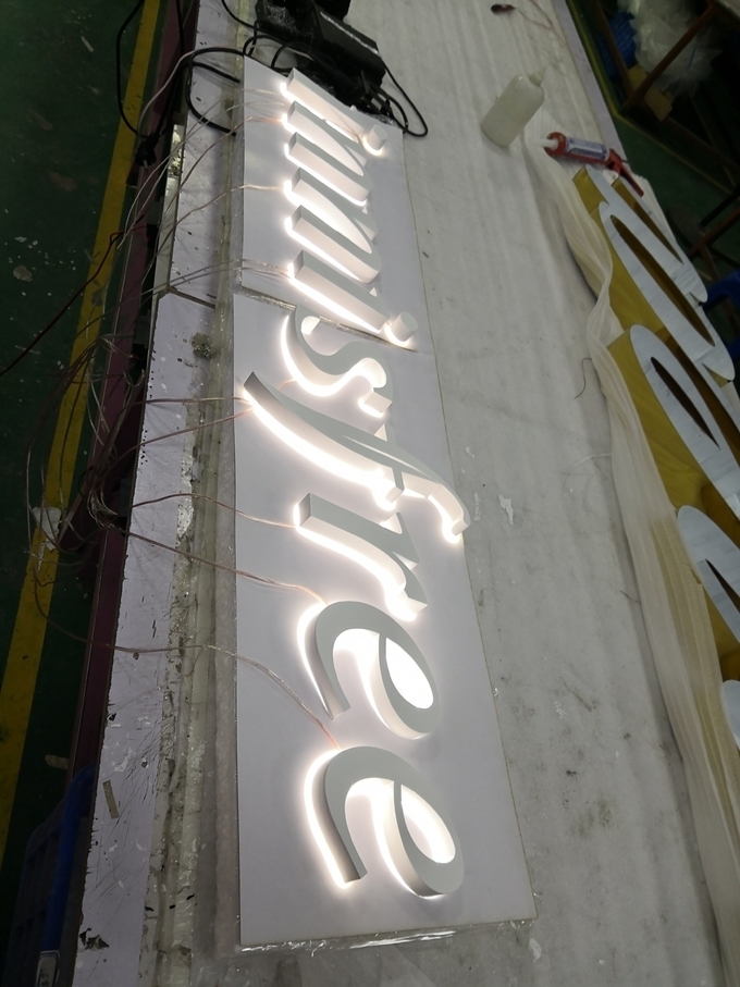 Electroplated Brass Acrylic Edge Lit Channel Letters 0.6mm - 0.8mm