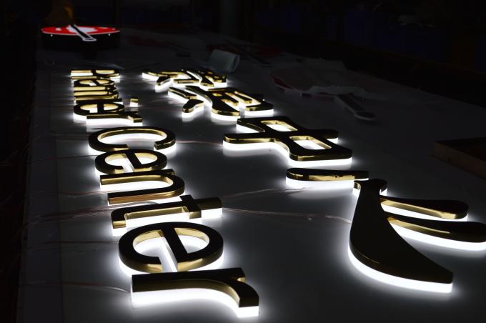 50mm Stainless Steel Letter Signage , Backlit Halo Letters With LED ...