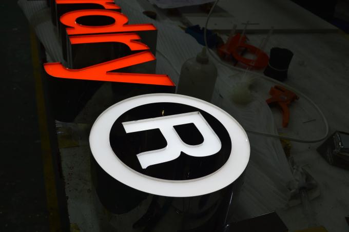 Custom Front Lit Channel Letter Sign Stainless Steel 12mm CCC Approved